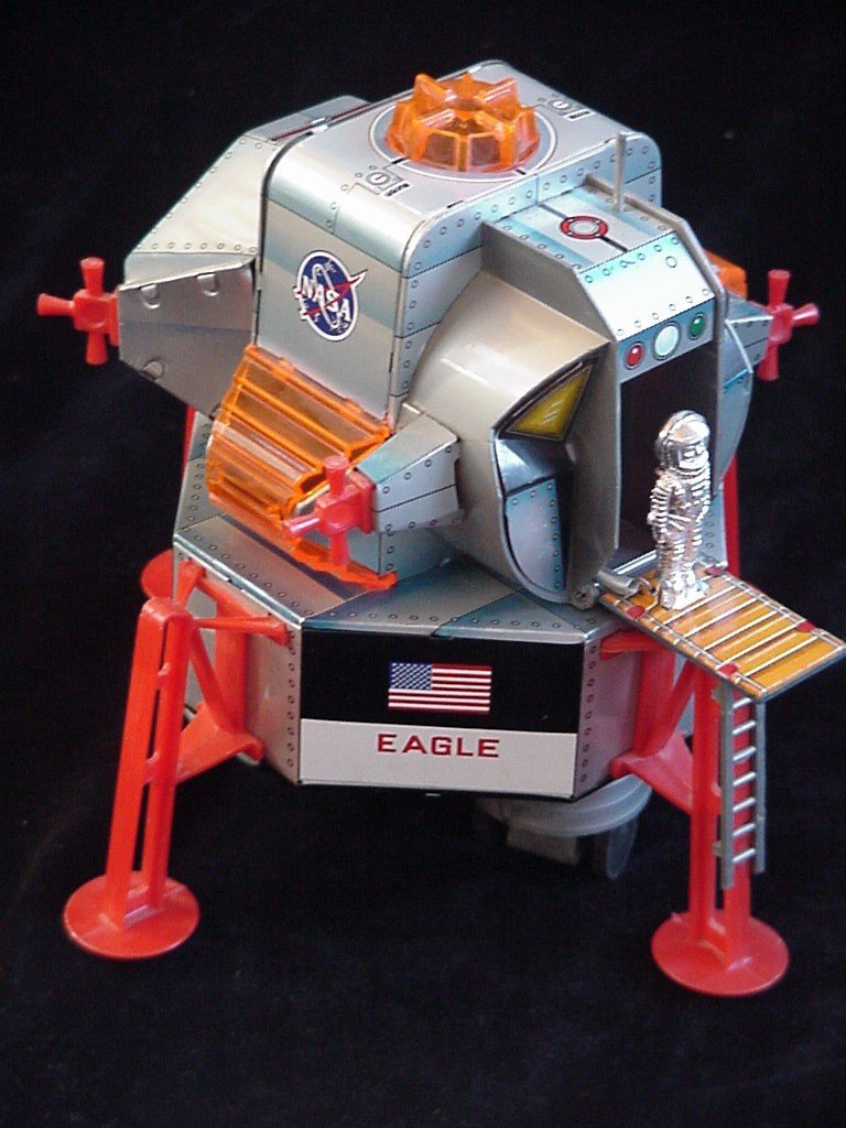 APOLLO 11 LUNAR MODULE EAGLE SPACE SHIP CAR DAISHIN KOGYO NASA TIN TOY ...